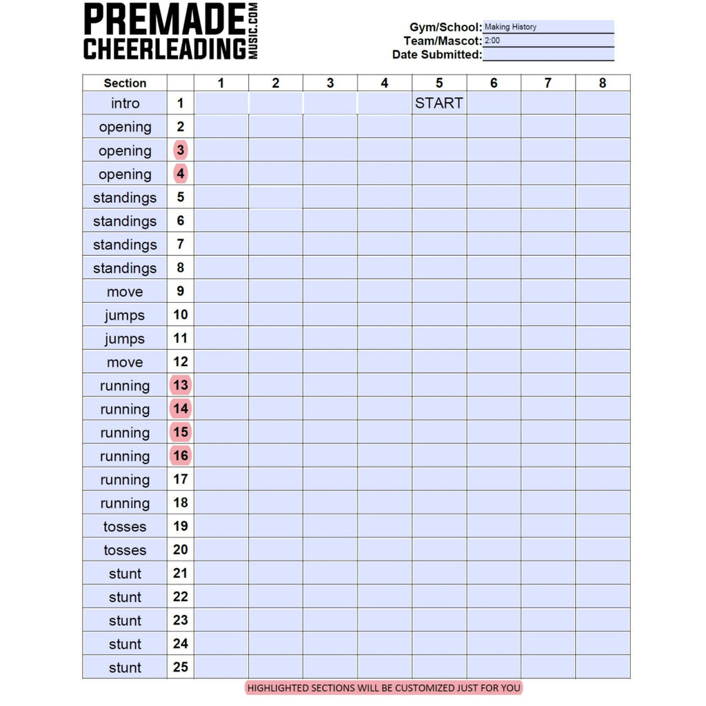 Making History- 2:00 – PremadeCheerleadingMusic.com